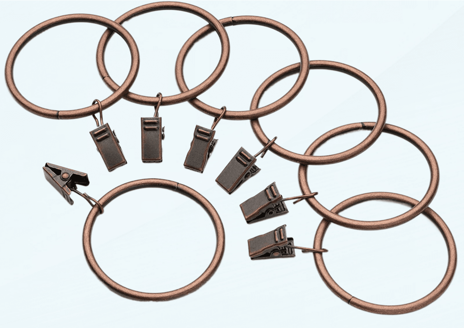 Metal Curtain Clip Rings 2 Inch Interior Diameter Set of 14 (Antique ...