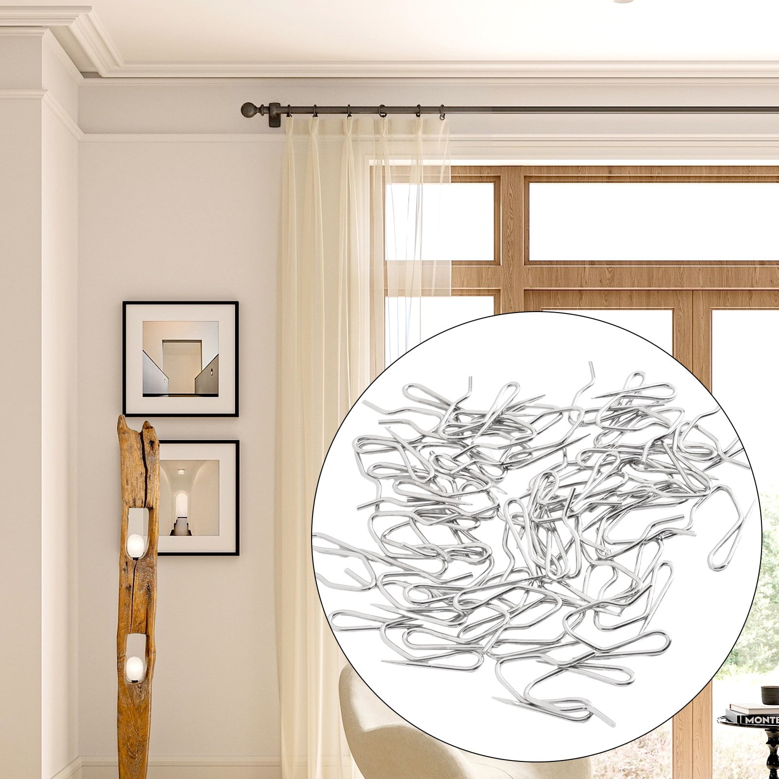 Metal Curtain Hooks 34mm S-Shape Pinch Pleat Hooks Silver Zinc Curtain ...