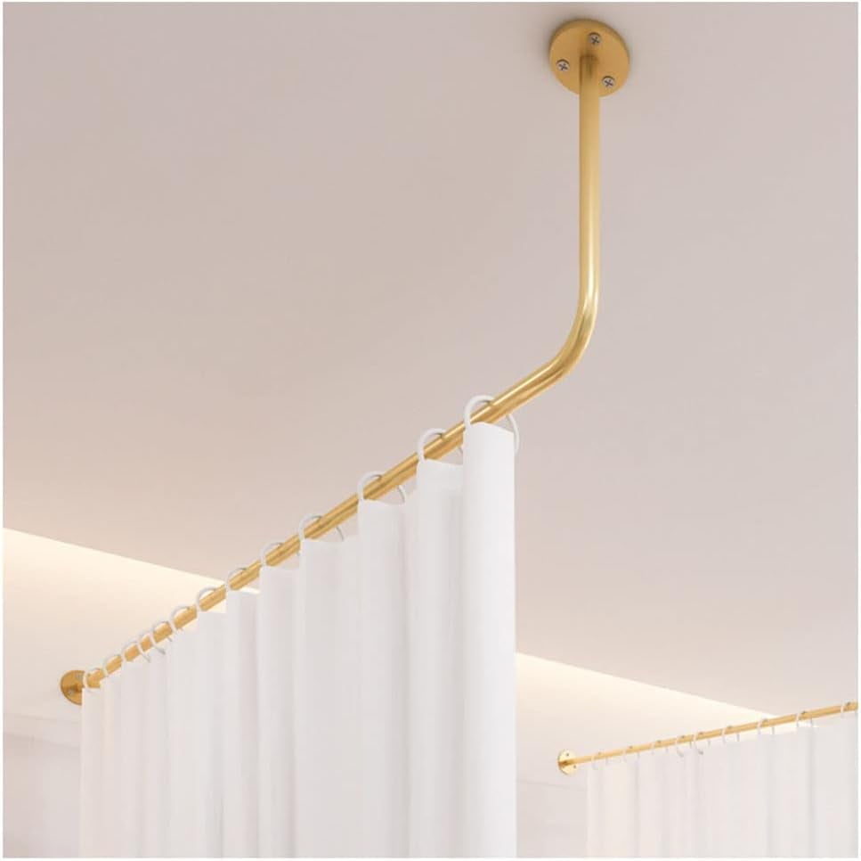 Metal Curtain Rod L-shaped - Ceiling Curtain Hanging Rod - Partition ...