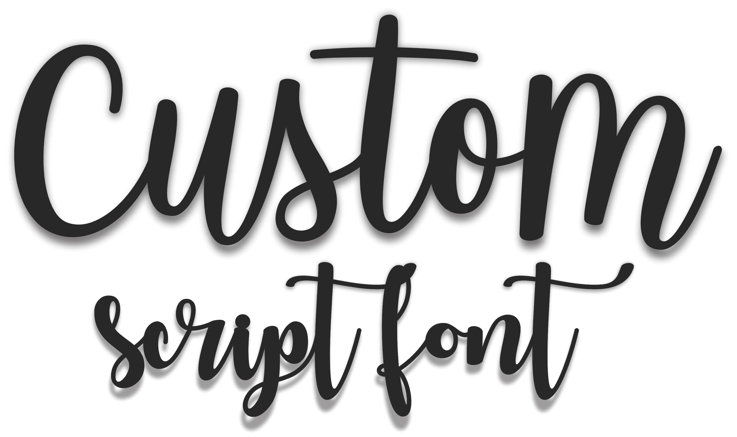 Metal Custom Script Font | Personalized Script Word Sign | Indoor ...