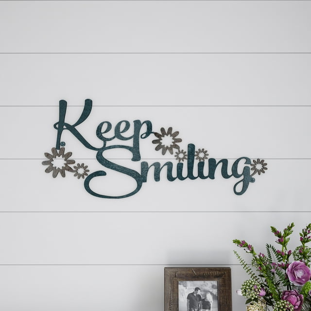 Metal Cutout- Keep Smiling Decorative Wall Sign-3D Word Art Home Accent ...