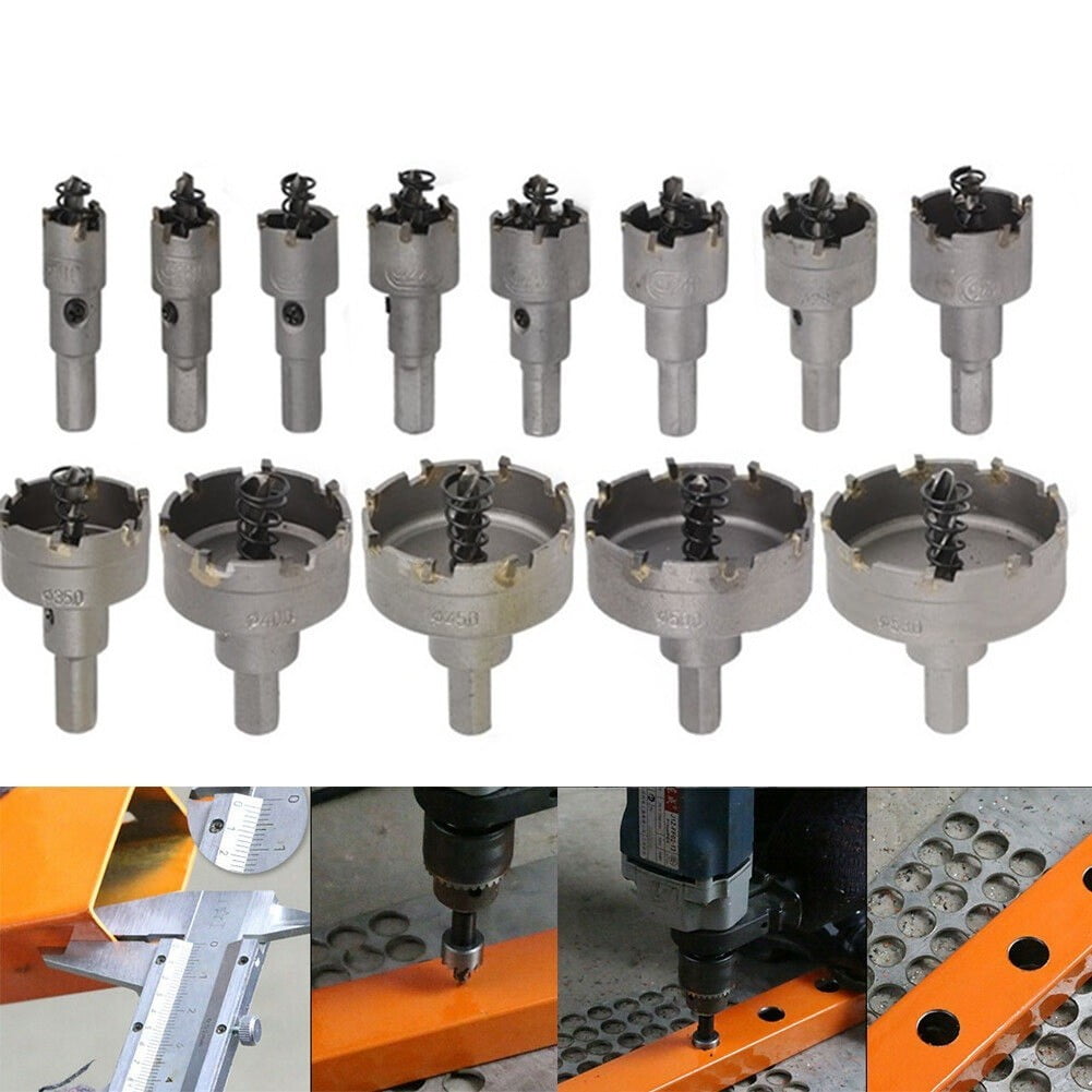 Metal Cutter Carbide Tip Stainless Steel TCT Drill Bit Holesaw Bits Set 15-55mm - Walmart.com