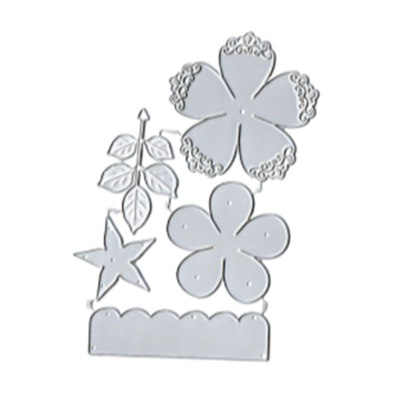 Metal Cutting Dies For Scrapbooking Die Rose Flower Leaves Cut Dies DIY ...