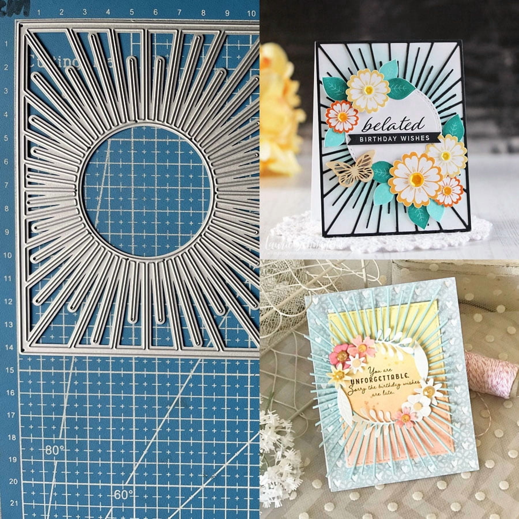 Metal Cutting Dies Sunburst Frame Diy Scrapbooking Photo Album ...