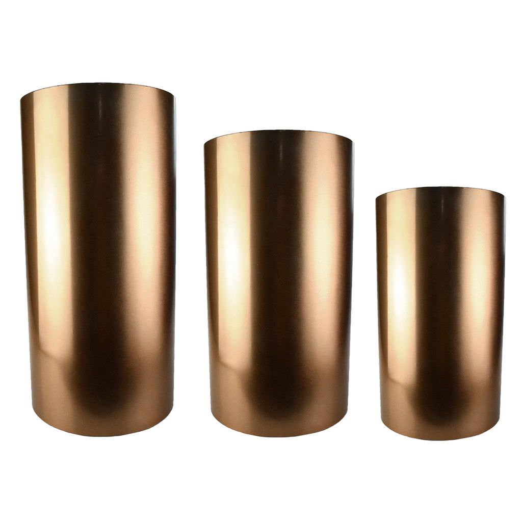 Metal Cylinder Stands, Assorted Sizes, 3-Pack, Gold - Walmart.com