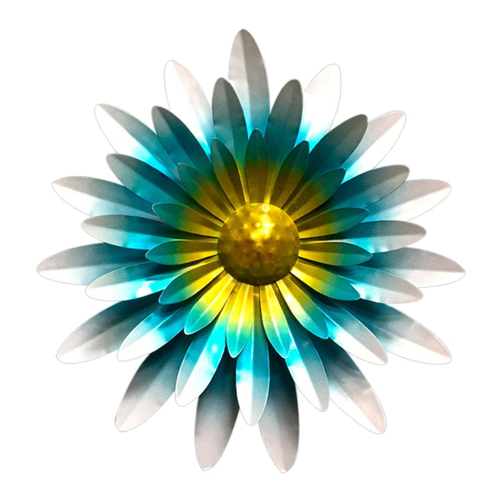 Metal Daisy Floral Flower Sculpture Wall Decor Farmhouse Rustic ...