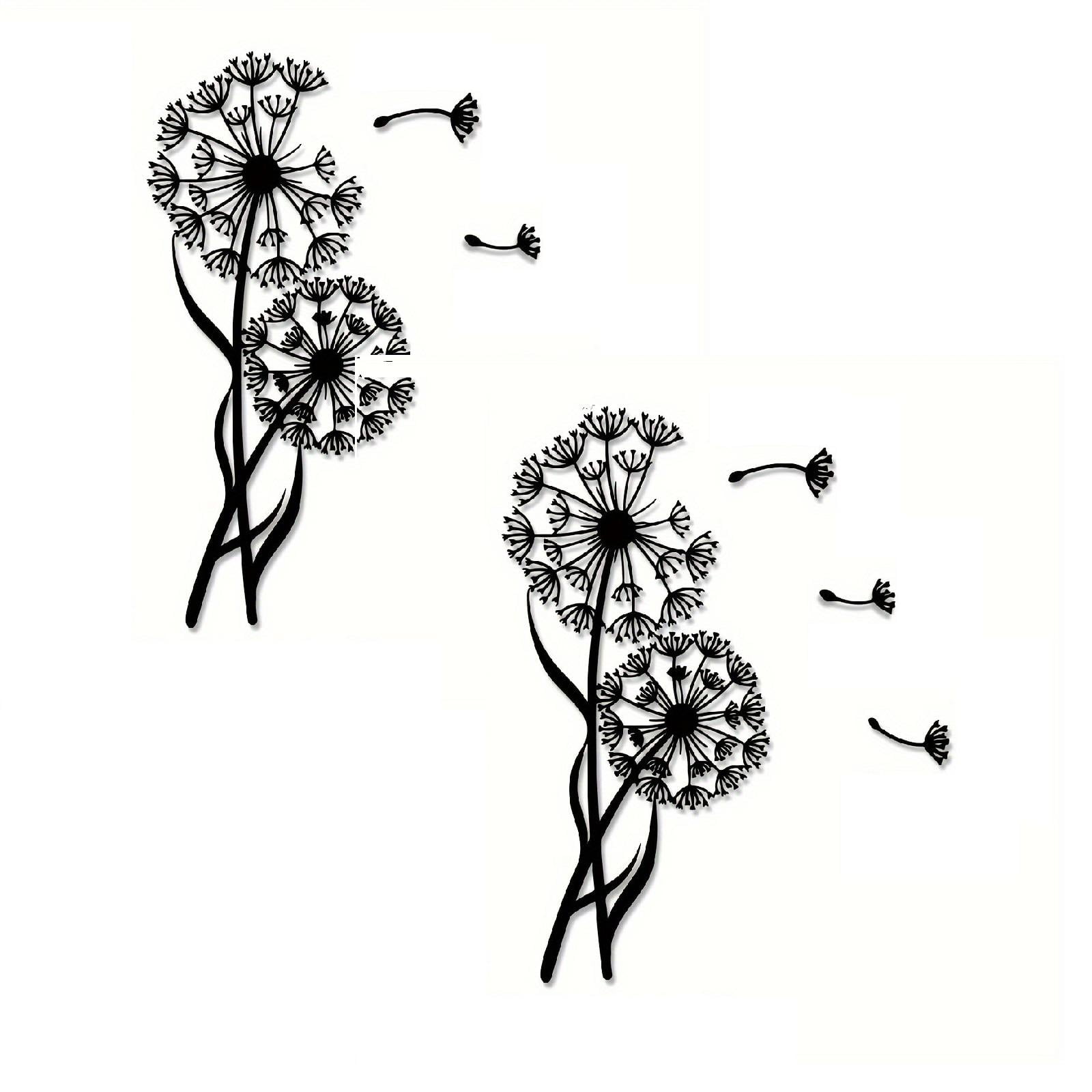 Metal Dandelion Wall Decor, Lover Gift, Removable DIY Sticker Decals ...