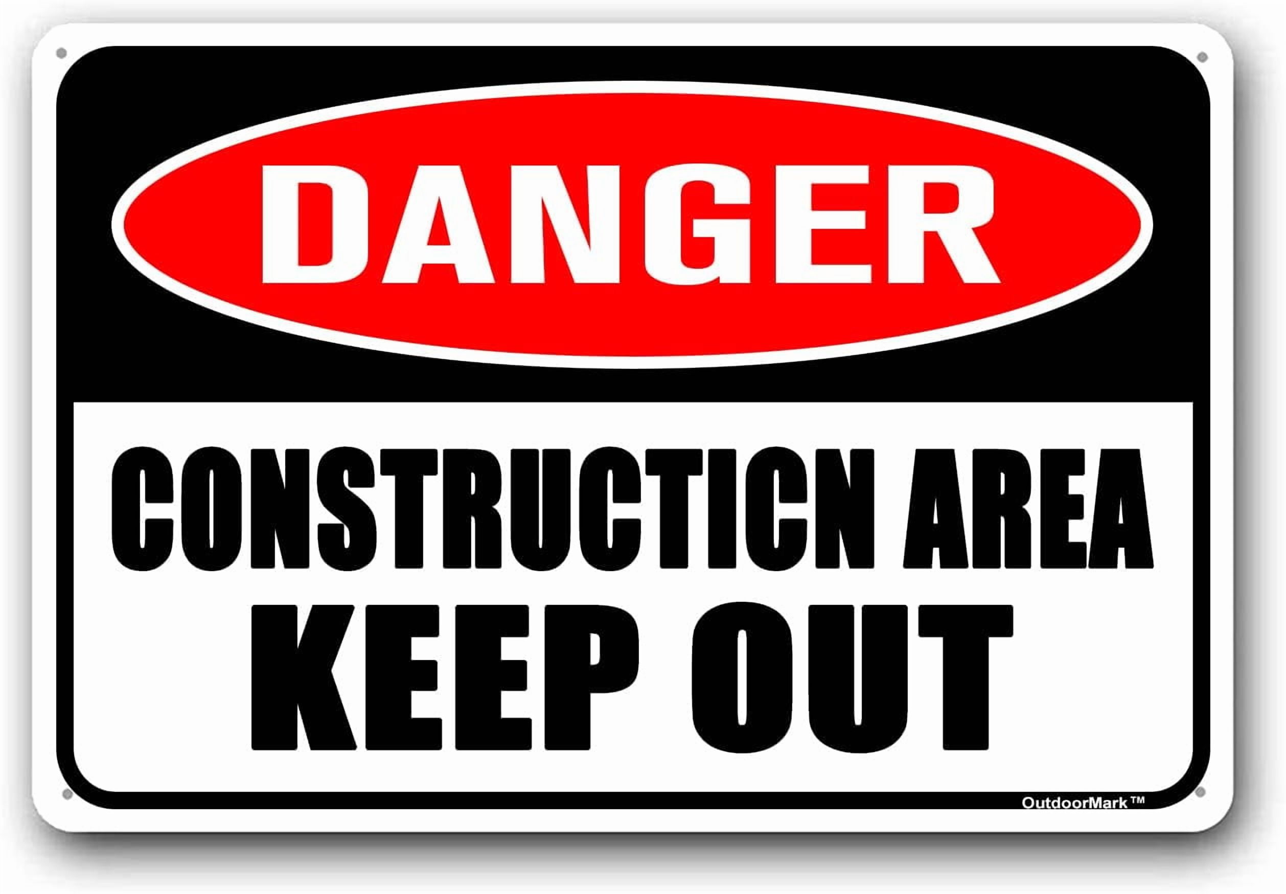 Metal Danger Constructicn Area Keep Out Sign 8x12 Inch Aluminum Do Not ...