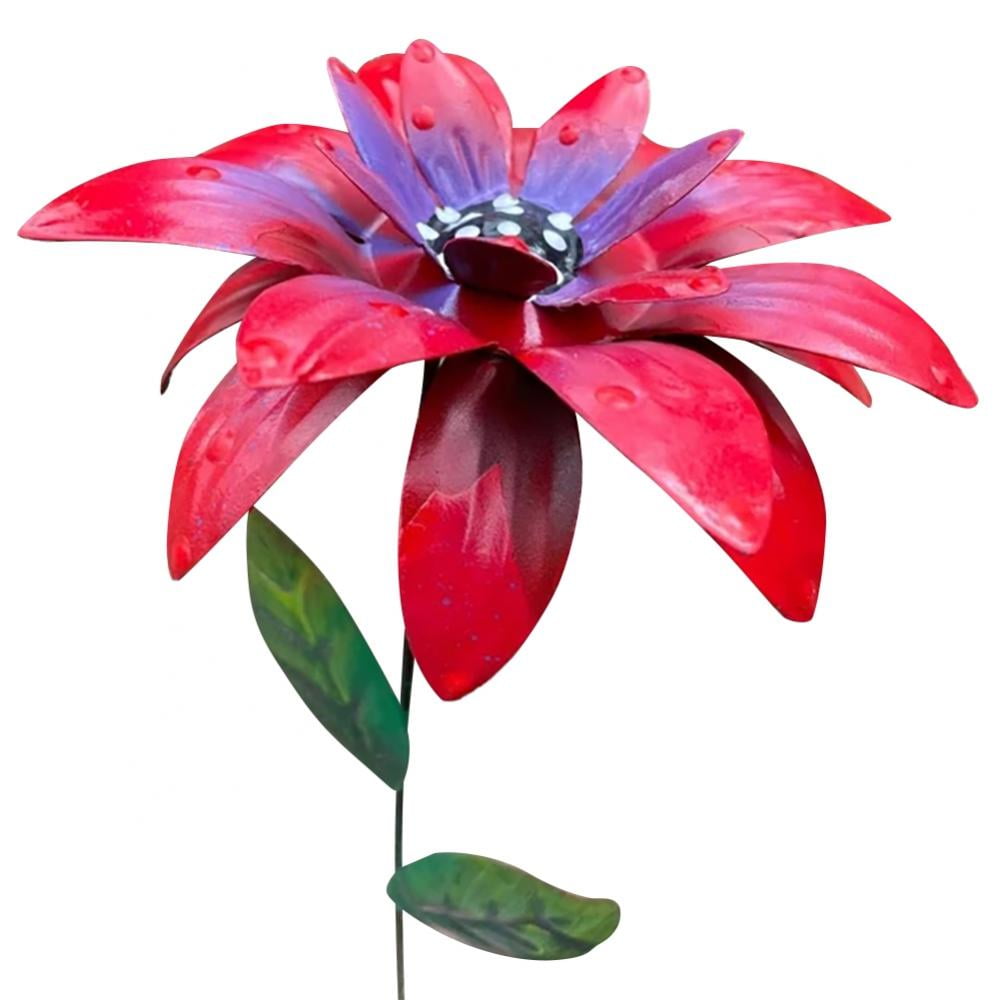 Metal Daylily Flower Garden Stakes,Metal Flowers Outdoor Decor Stake ...