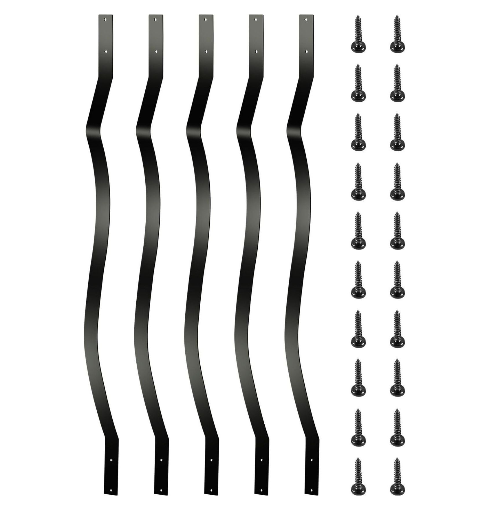 Metal Deck Balusters 26 Pack, 32.25" Deck Spindles, Black Iron Railing ...