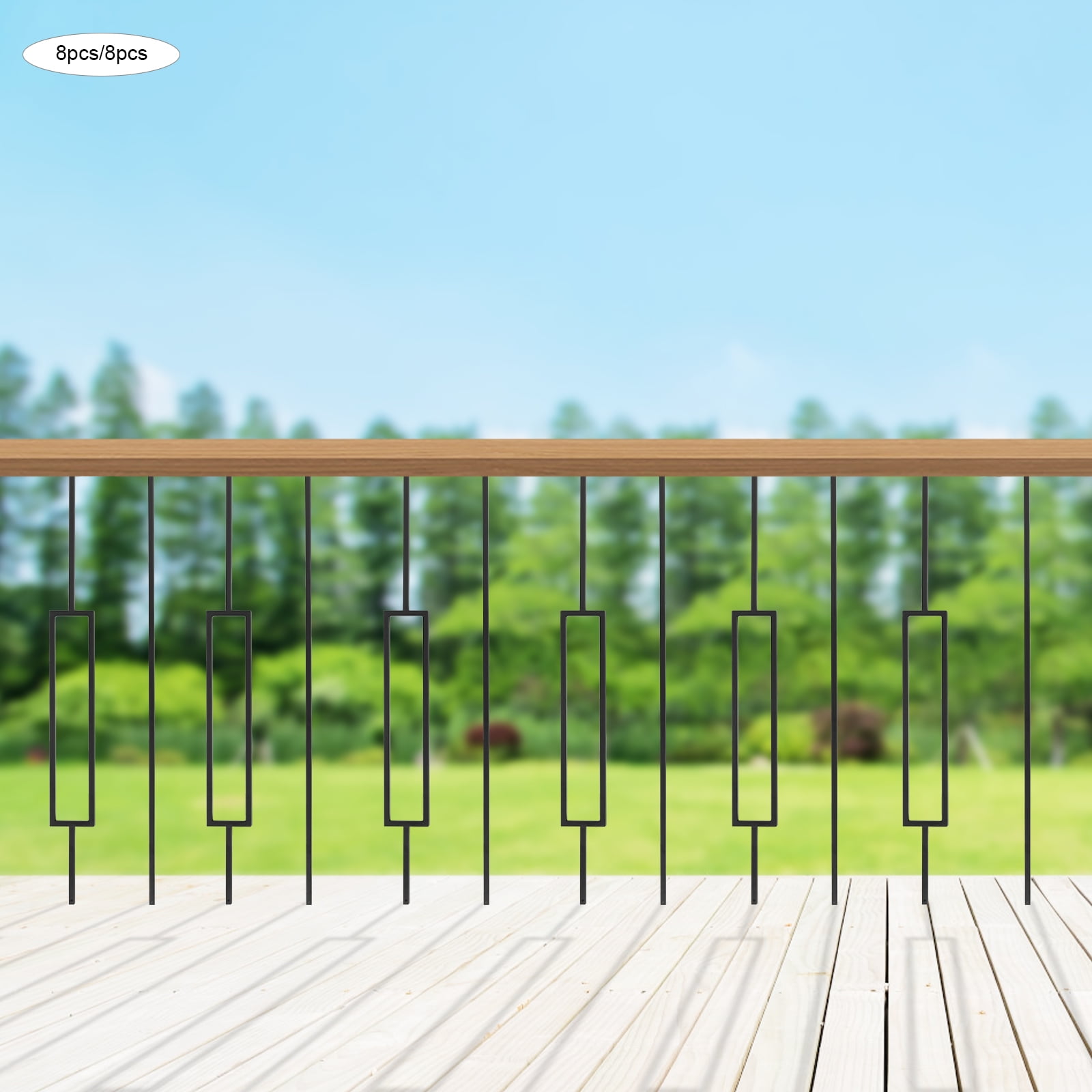 Metal Deck Balusters Staircase Combine 1/2" Deck Balusters Hollow Iron ...