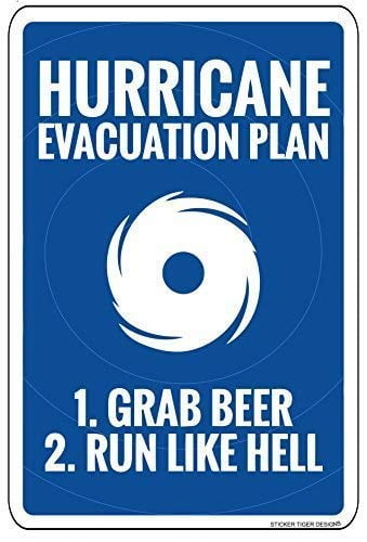 Metal Deco Sign Hurricane Evacuation Plan Sign Metal Signs Funny Tin ...