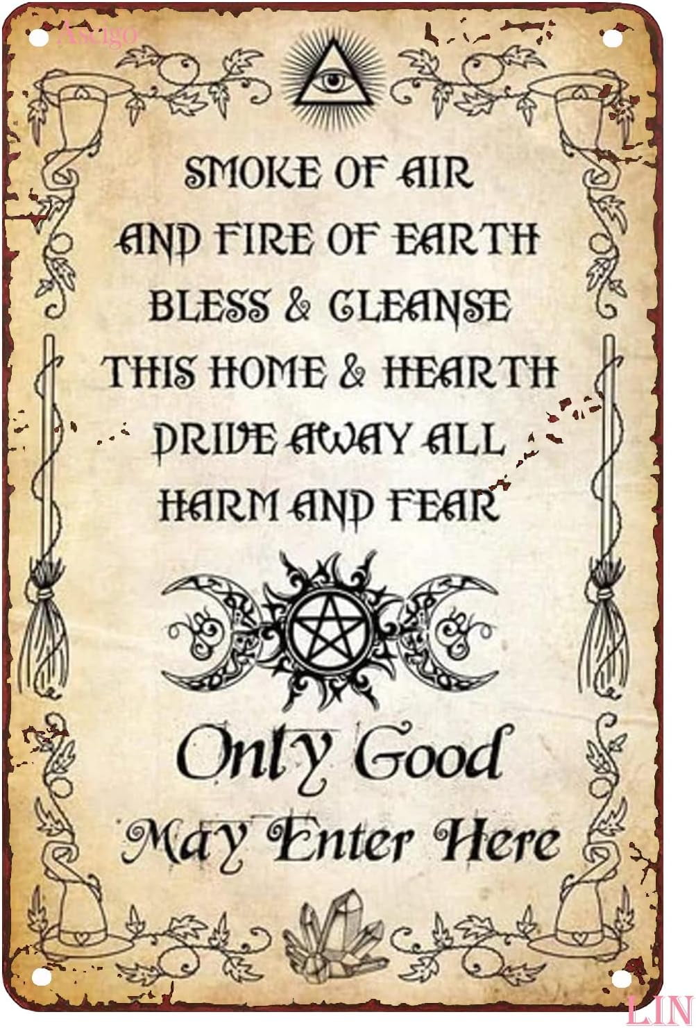 Metal Decor for Table Blessing Only Good May Enter Here Wiccan Blessing ...