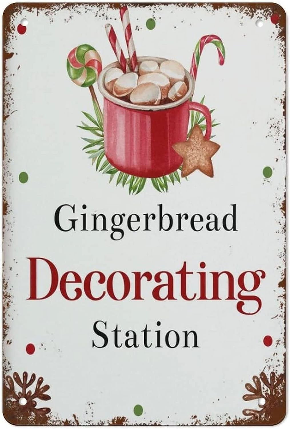 Metal Decoration for Garden Gingerbread Decor Station Sign, Christmas ...