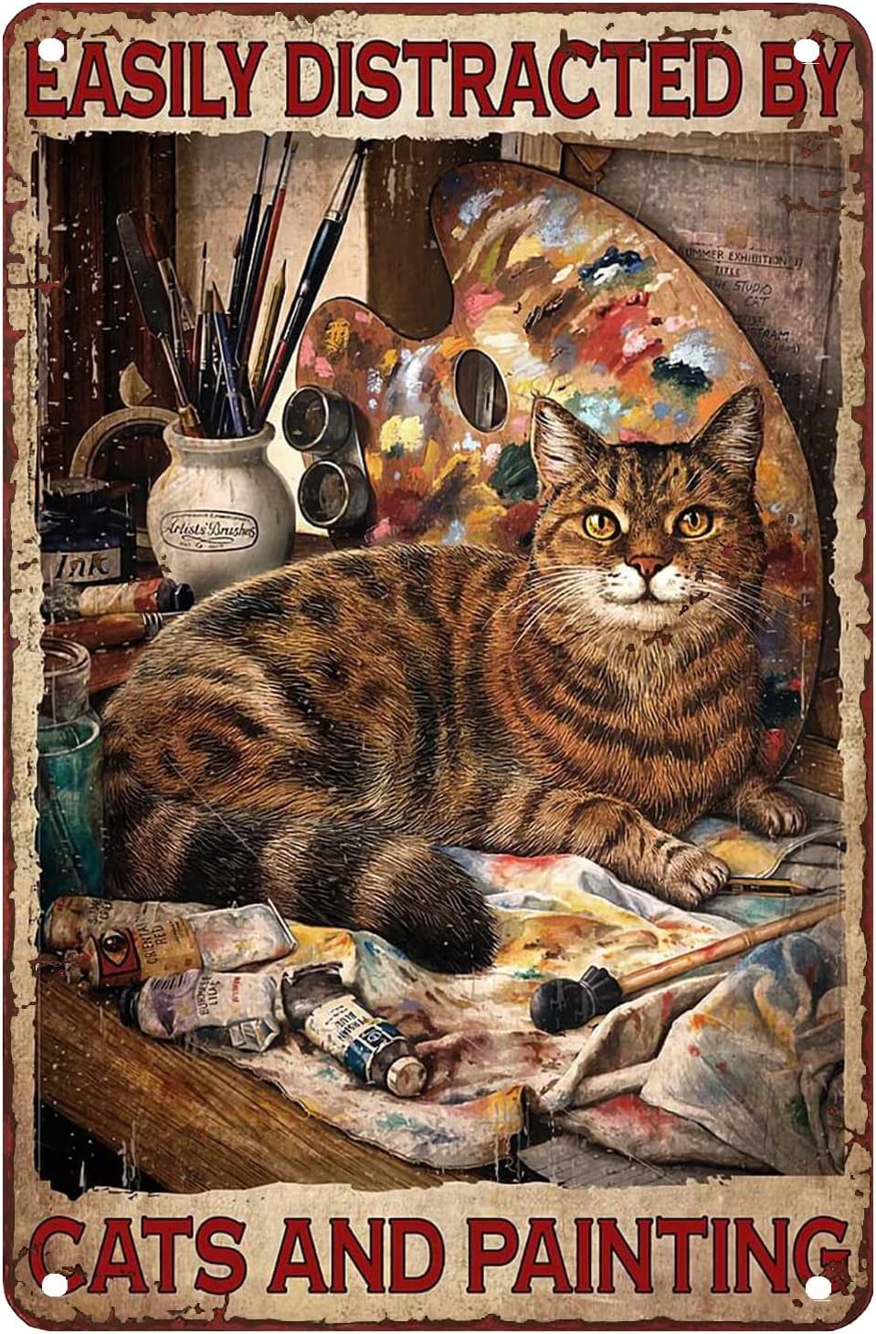 Metal Decoration for Living Room Cat Lover Painting Poster Easily ...