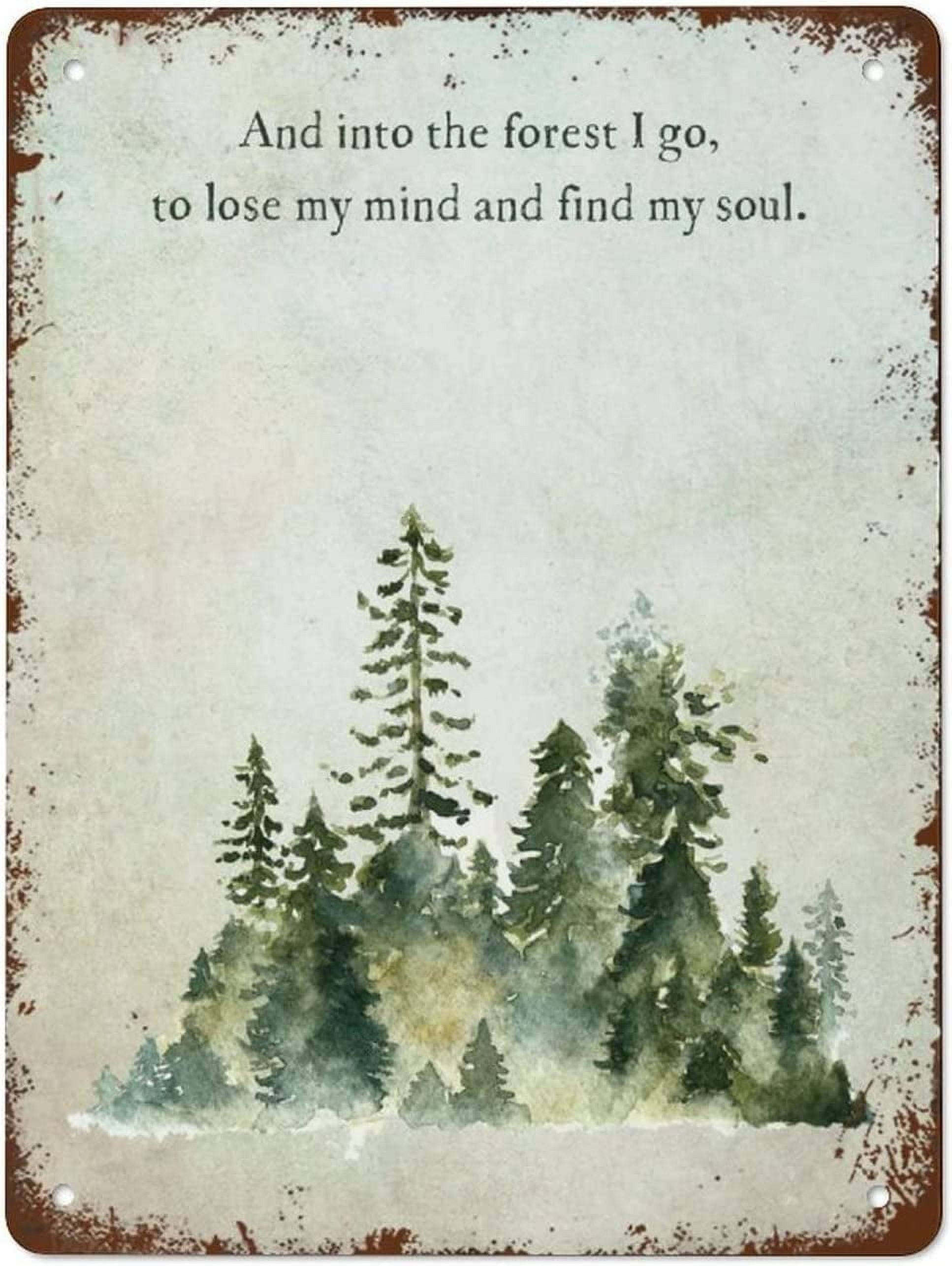Metal Decoration Wall Art Poster Nature Sign and Into The Forest I Go ...