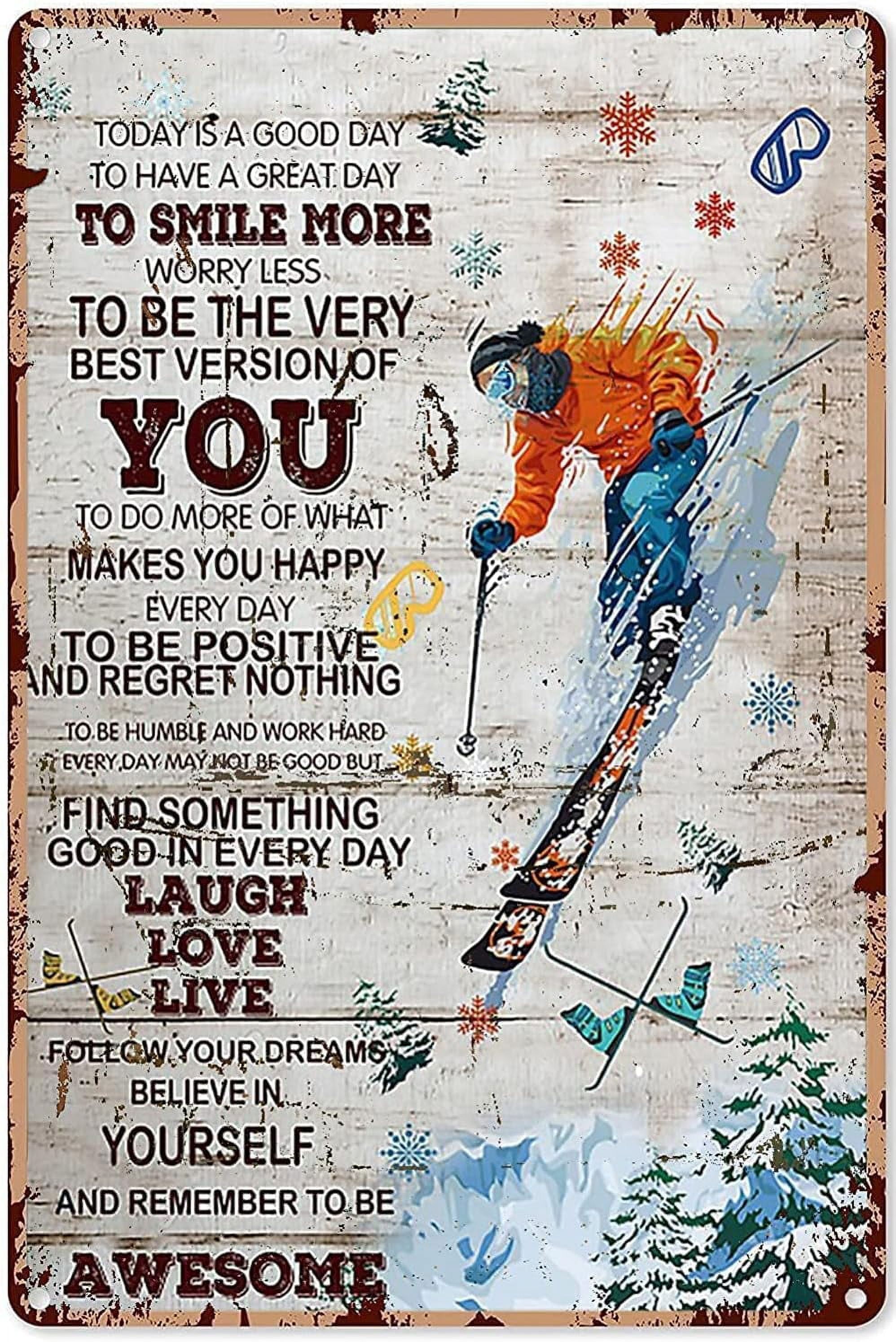 Metal Decorations for Living Room Ski Decor for Office Skiing Today is ...