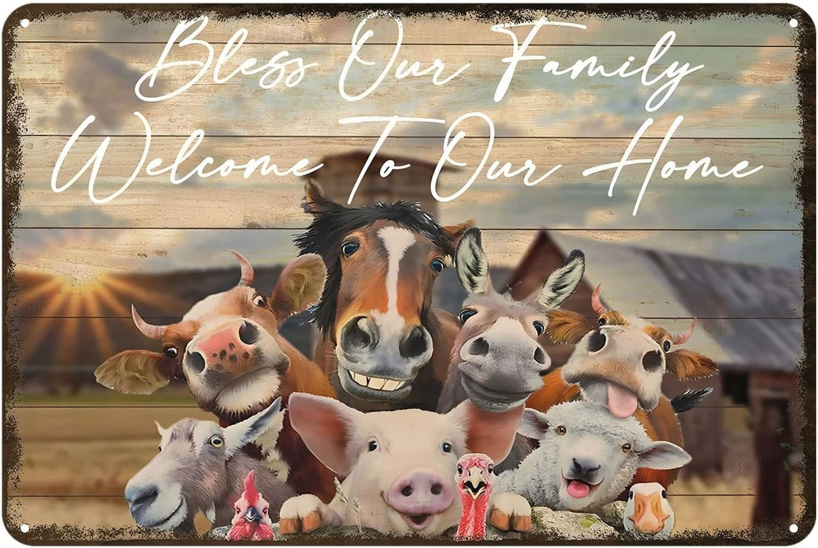 Metal Decorations for Wall Funny Metal Sign Farm Animals Farm Farm ...