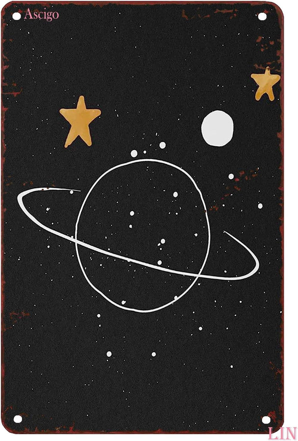 Metal Decorations for Yard Galaxy Wall Art Natural Black Sun Space ...