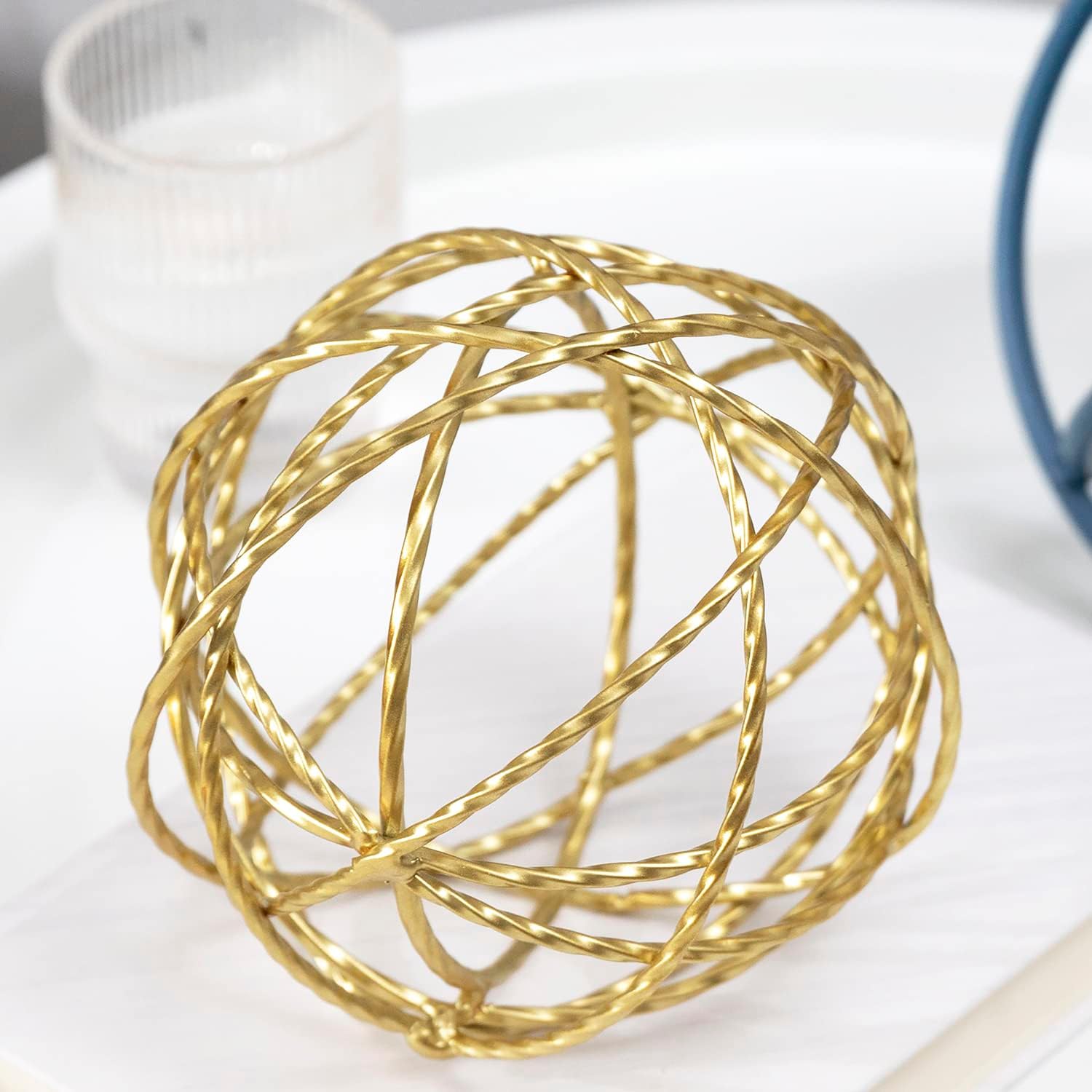 Metal Decorative Ball Gold Metal Geometric Sphere Iron Ball Table Decor ...