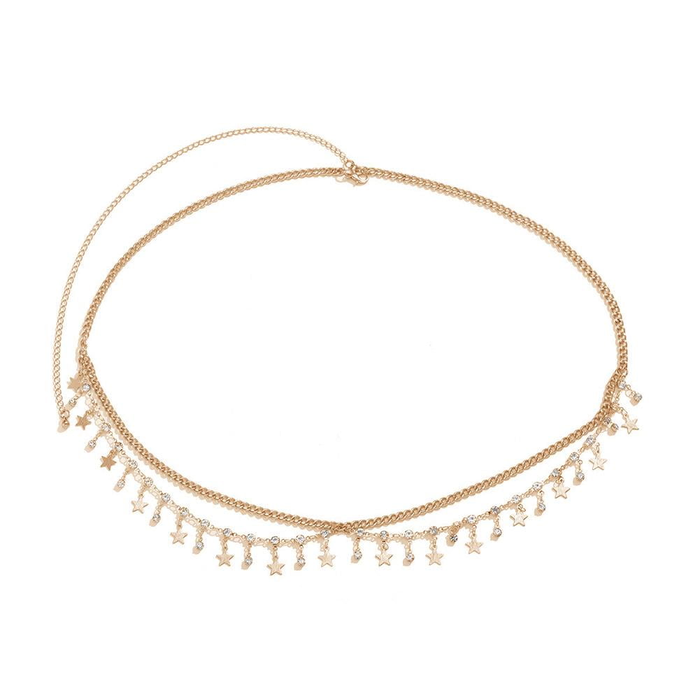 Metal Decorative Waist Chain Bikini Rhinestone Chain Multi Layers Body ...