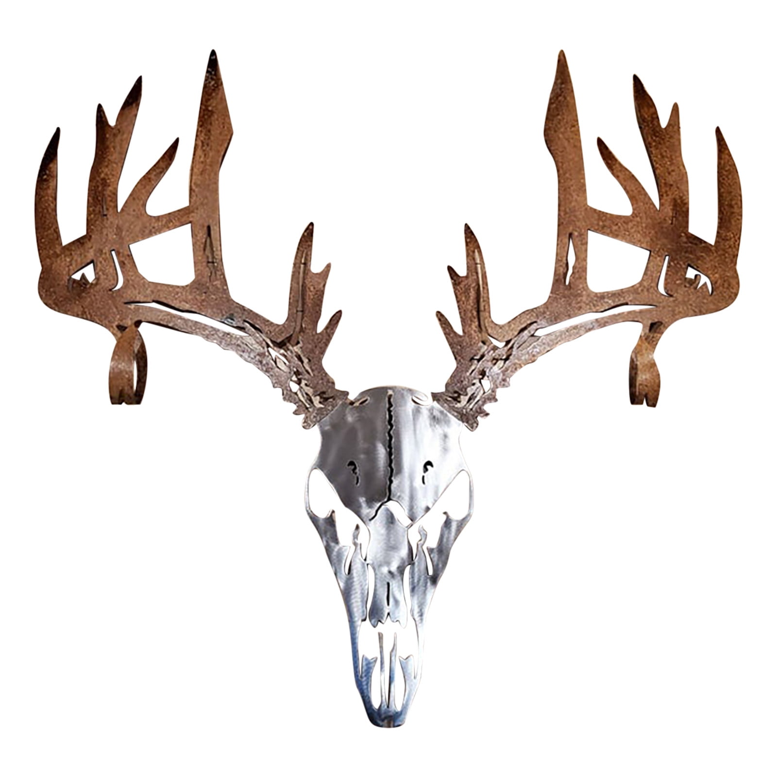 Metal Deer Head Bow Rack, 14" X 12" Hunting Wall Mount for Long ...