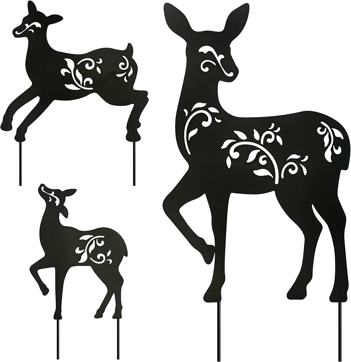 Metal Deer Stake, Outdoor Metal Deer Statue, Silhouette Deer Stake ...