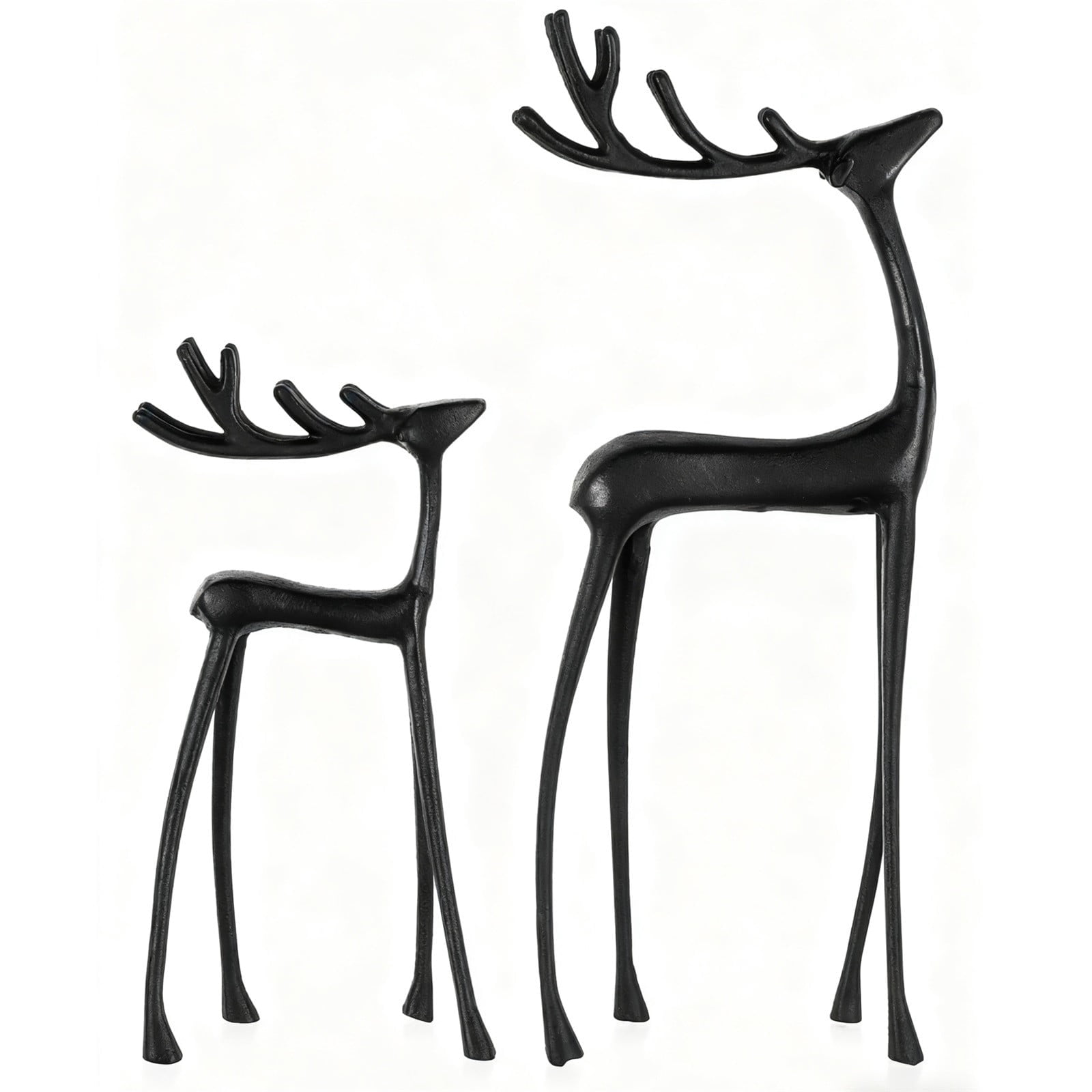 Metal Deer Tabletop Decoration, Reindeer Statues Imitation Metal Resin ...