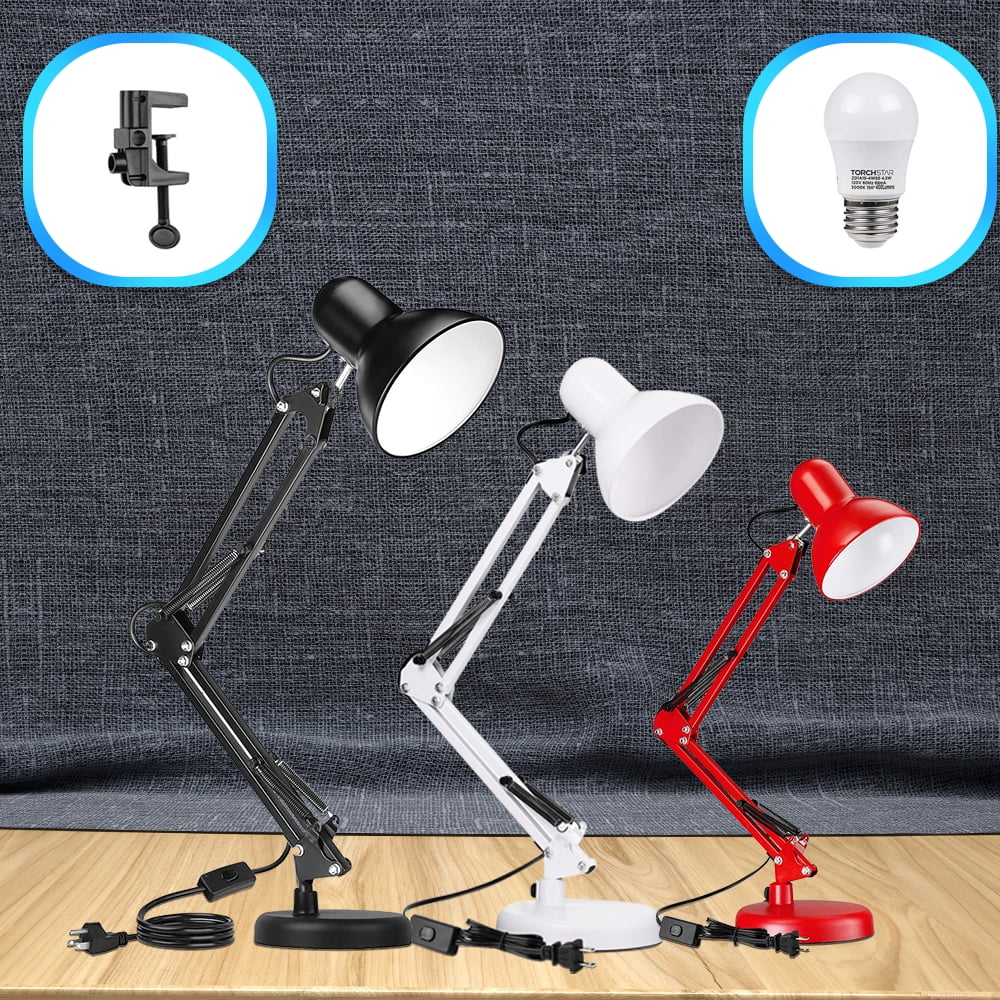 Metal Desk Lamp, Adjustable Goose Neck Swing Arm Table Lamp, Study Desk ...