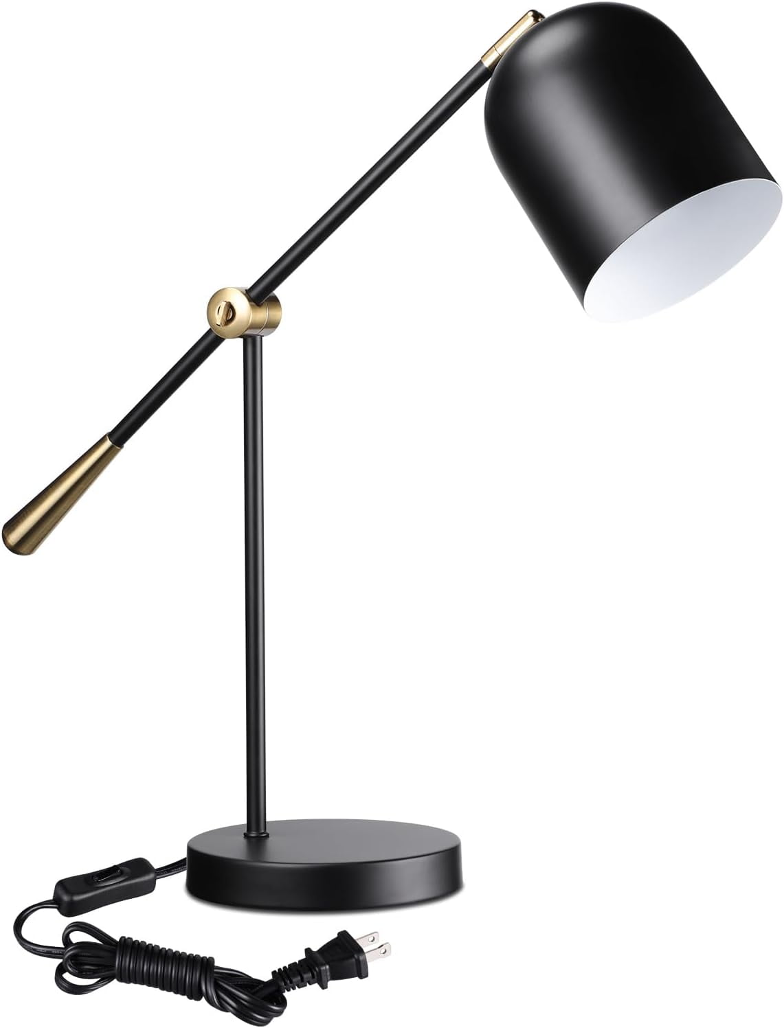 Metal Desk Lamp Aesthetic, E26 Base, Max 60W Swing Arm Task Desk Lamp ...