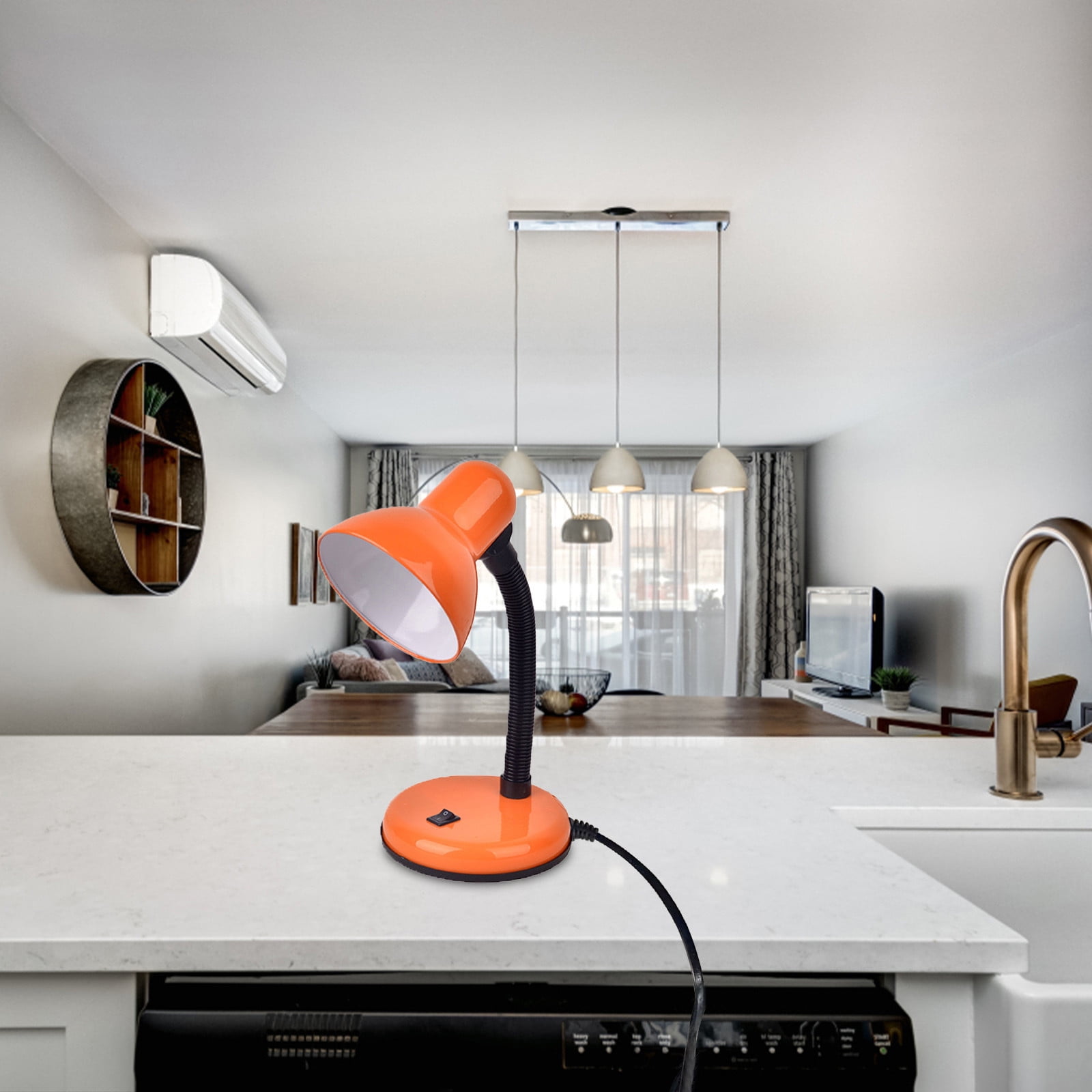 Metal Desk Lamp, Eye-Caring Table Lamp, Study Lamps with Flexible Goose ...