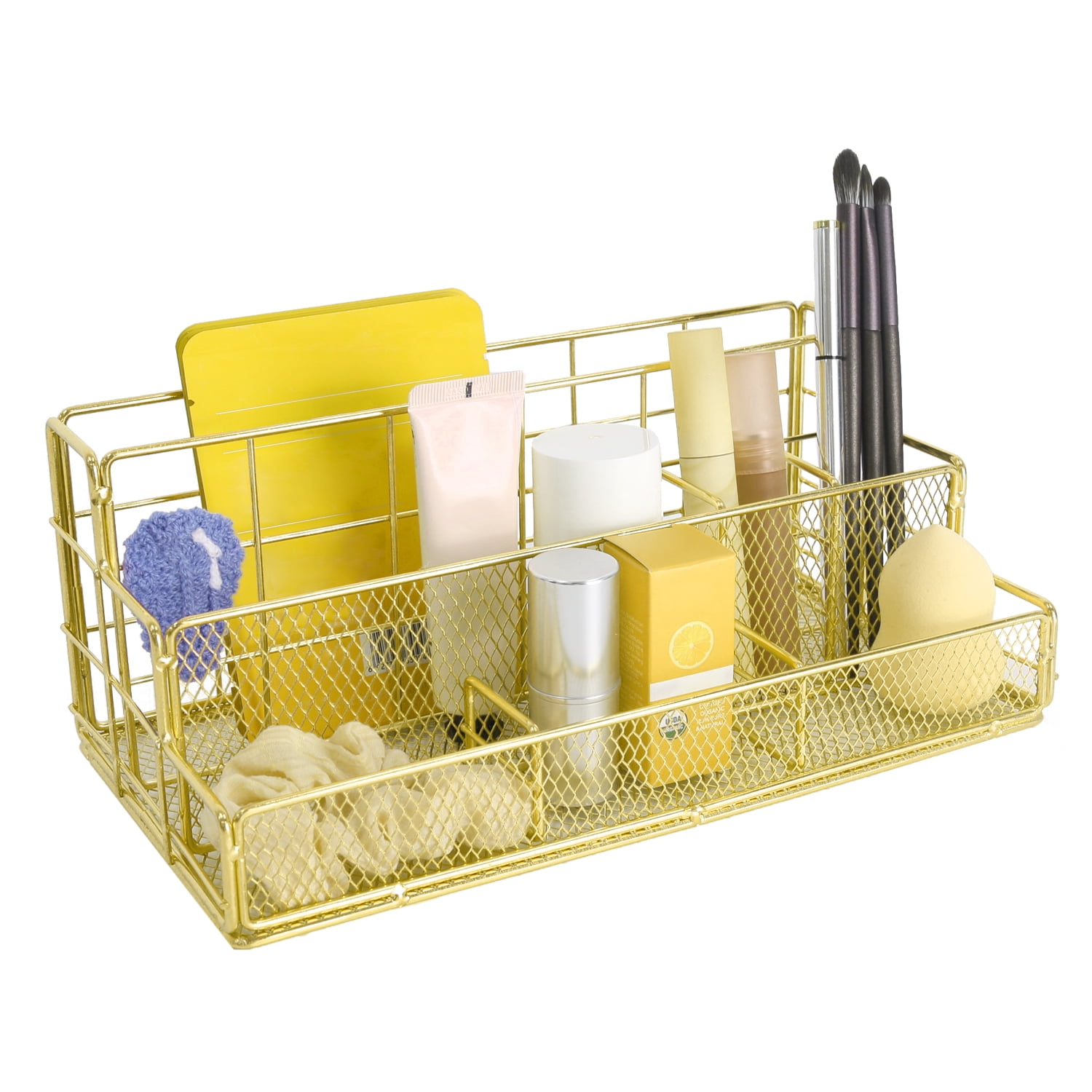 Metal Desk Organizer with Dividers Office Stationery Storage Rack ...