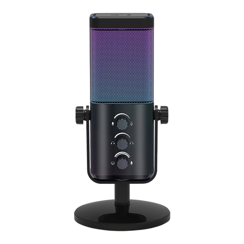 Metal Desktop Condenser Microphone Customizable Led Lights for Content ...