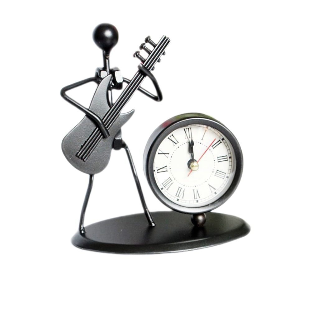 Metal Desktop Decoration Guitar Shaped Clock Creative Clock Decorative ...