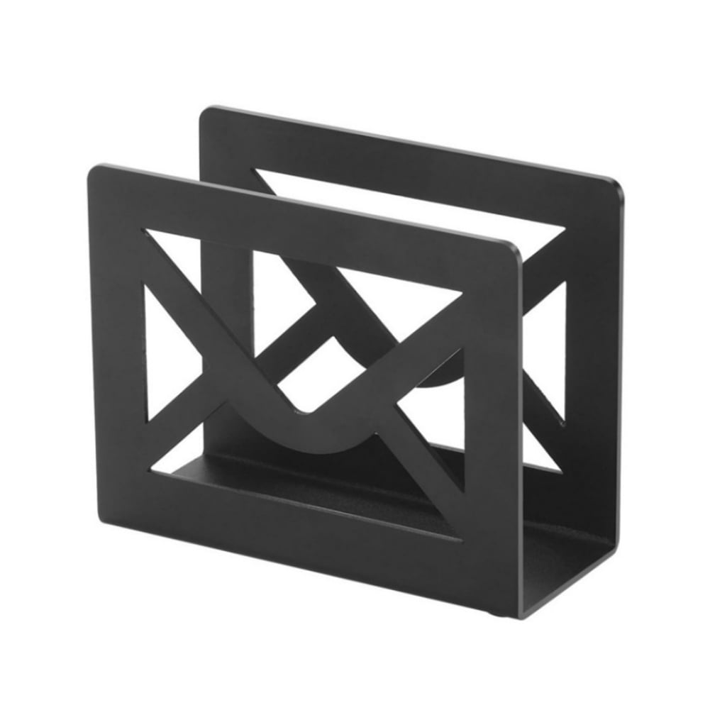 Metal Desktop Mail Organizer Black Iron Letter Envelope Holder for ...