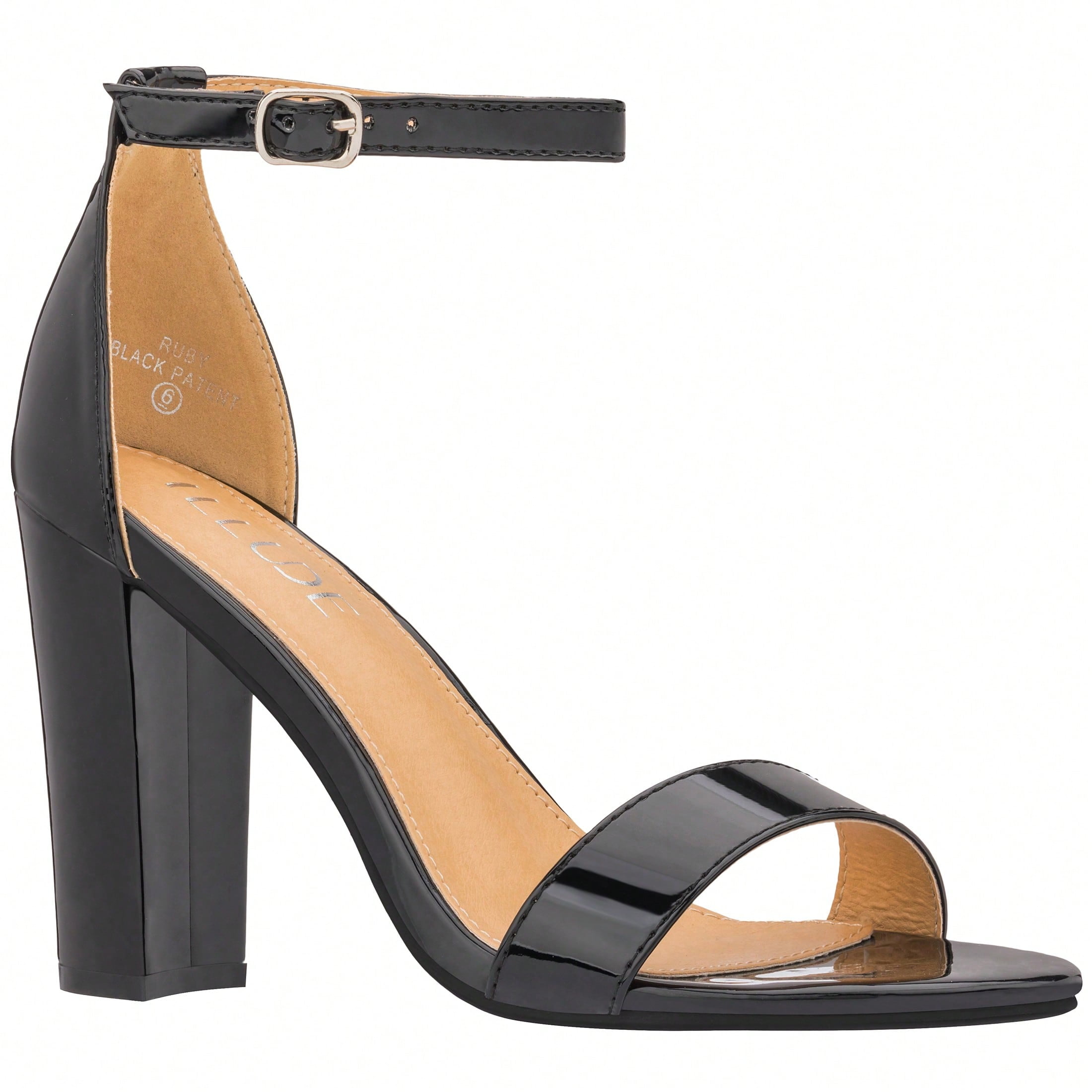 Women Chunky Heeled Ankle Strap Sandals Elegant Single Band Buckle ...