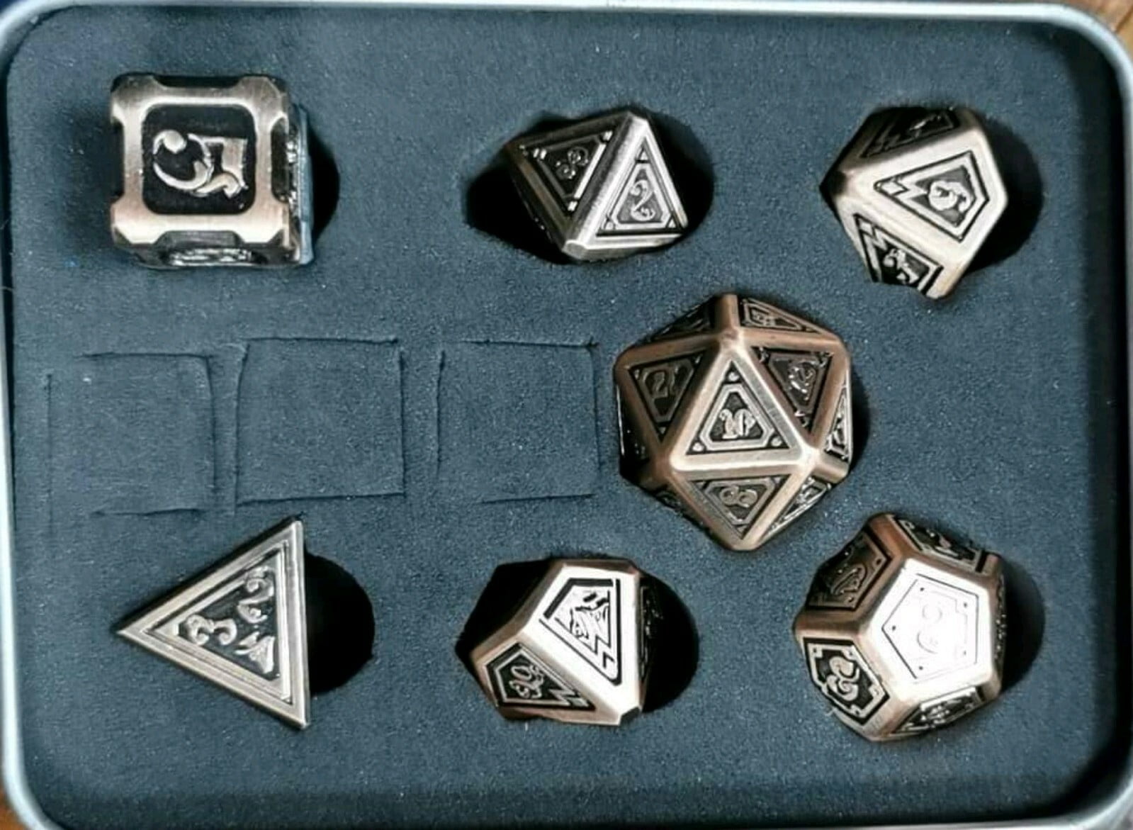 Metal Dice Set - Arcane Weirding Copper (7 Pieces) DnD RPG - Walmart.com