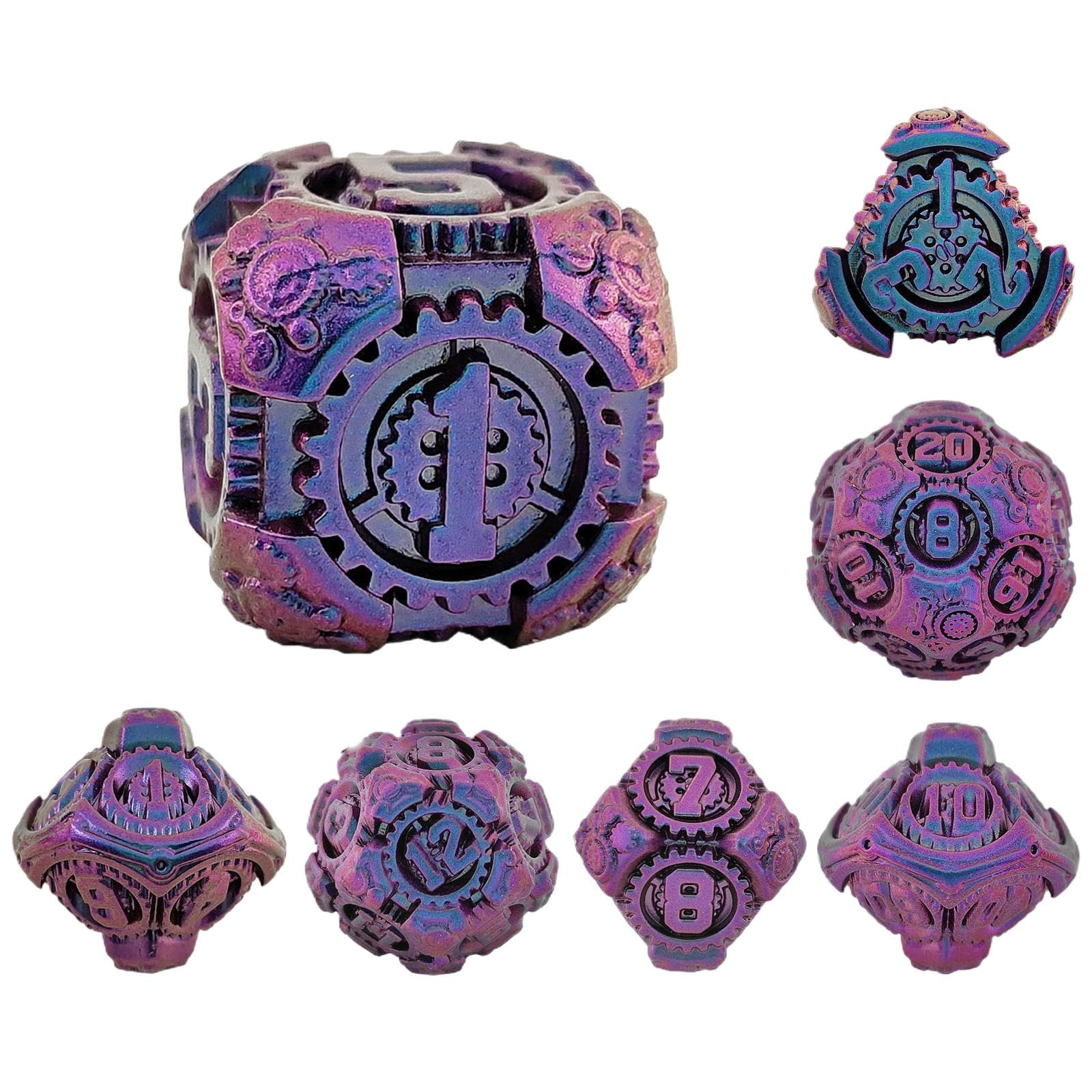 Metal Dice Set D&D 7 Dice Dnd Metal Gear Dice for Dnd Dragon and Role ...