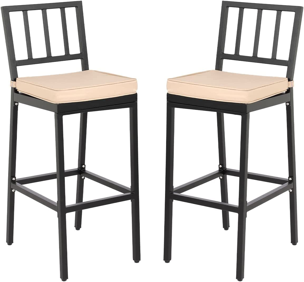 Metal Dining Bar Stools, Outdoor Bar Height Stool, Indoor Outdoor ...