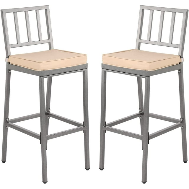 Metal Dining Bar Stools, Outdoor Bar Height Stool, Indoor Outdoor ...