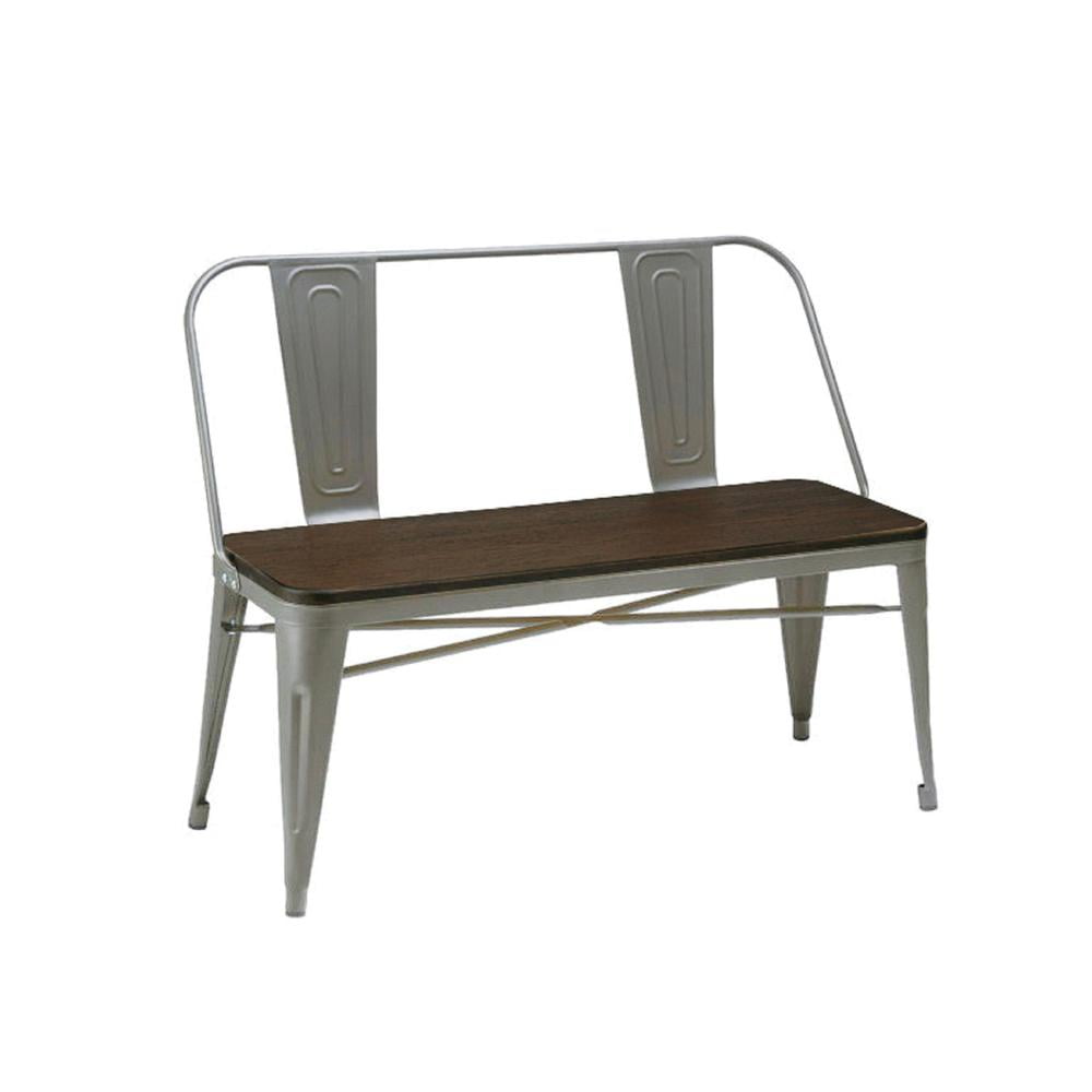 Metal Dining Bench with Wood Top - Walmart.com