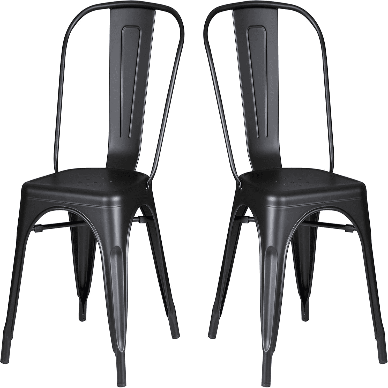 Metal Dining Chairs Iron Industrial Stackable Bistro Cafe Kitchen ...