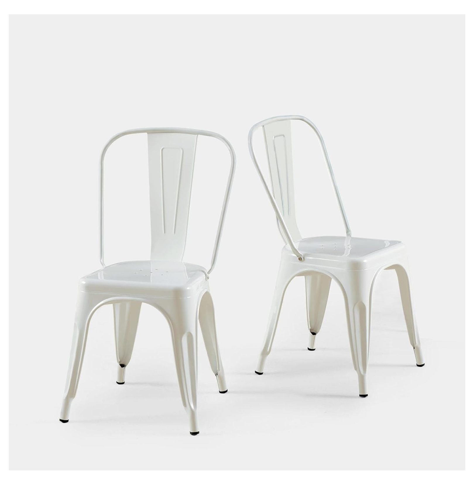 Metal Dining Chairs Set of 2 Iron Stackable Industrial Tolix Style ...