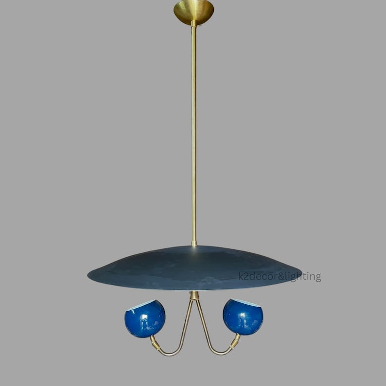 Metal Disk Italian Design 2-Lights Chandelier, 60 CM Diameter Disk ...