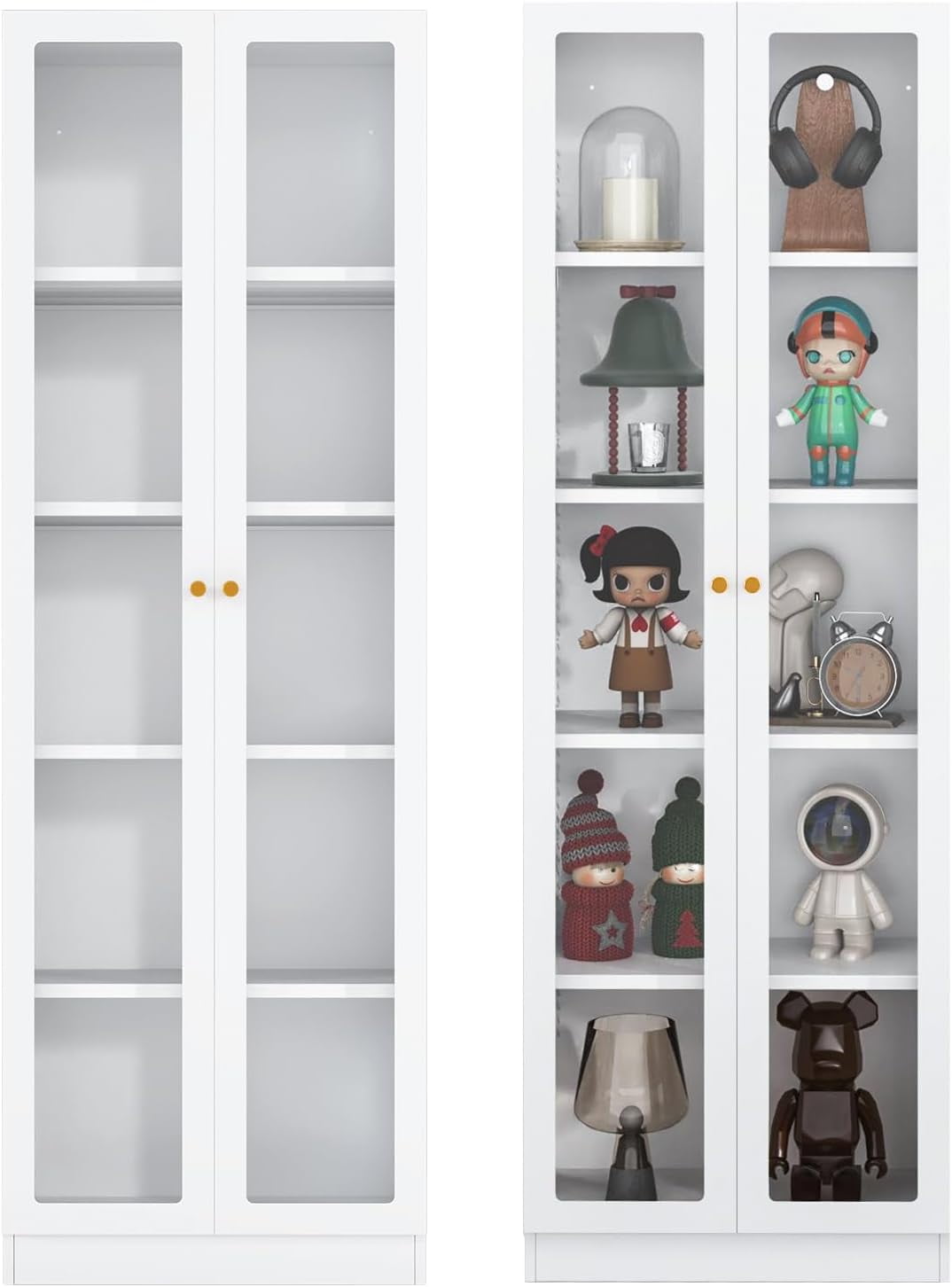 Metal Display Cabinet Curio Cabinets for Collectibles 5-Tier Tall ...