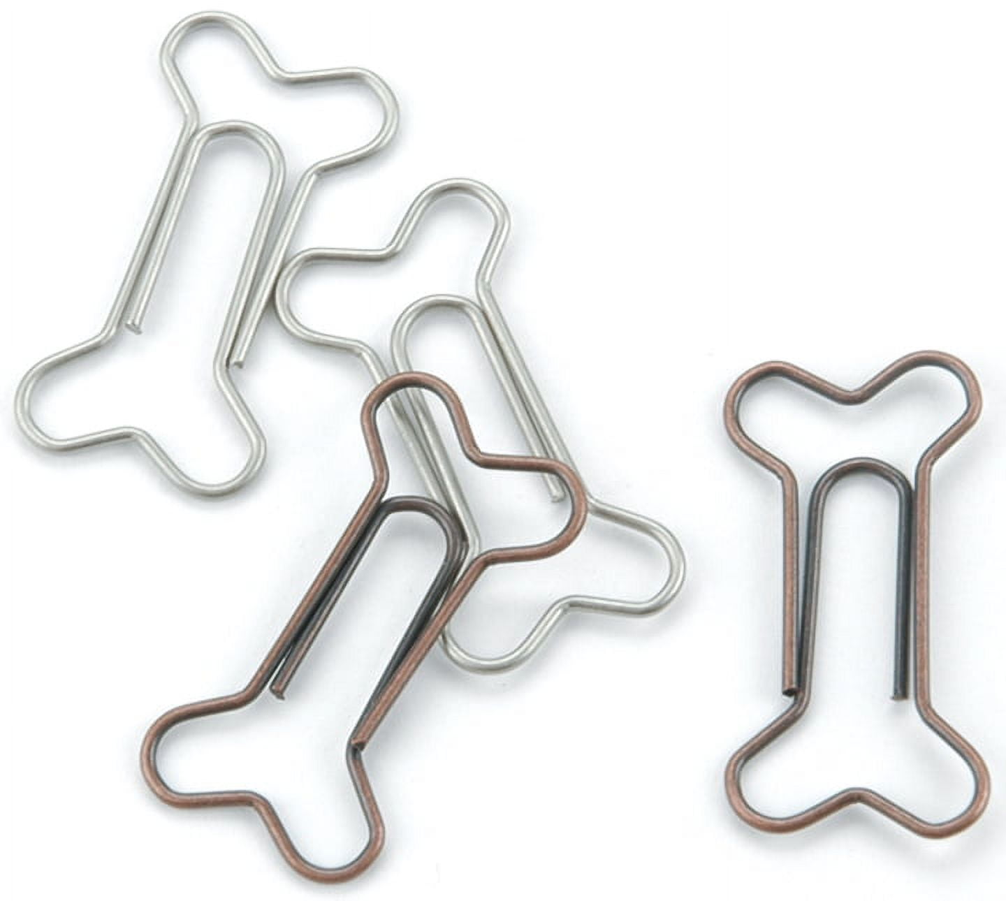 Metal Dog Bone Paper Clips 1.125"X.5" 15/Pkg-Pewter & Antique Copper ...