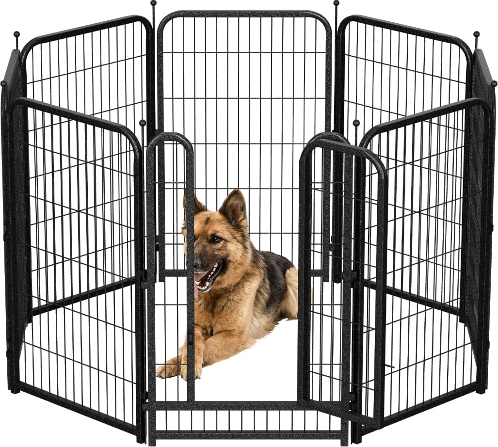 Metal Dog Playpen, 45" Inch Height 8 Panels, Ideal Dog Fence for Large/Medium/Small Dogs Indoor ...