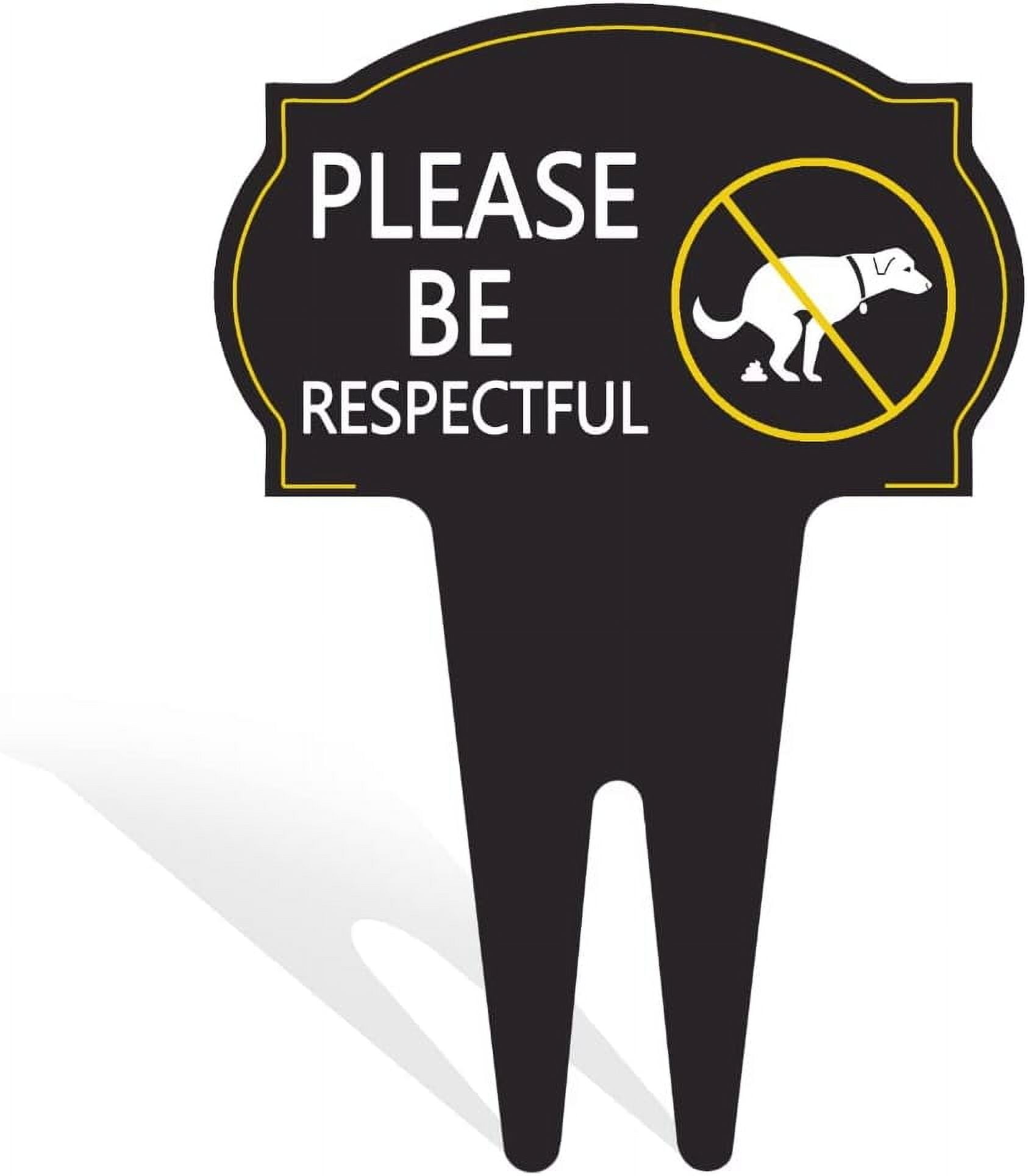 Metal Dog Sign - Please Be Respectful - Dog Sign Yard Sign for Lawn ...