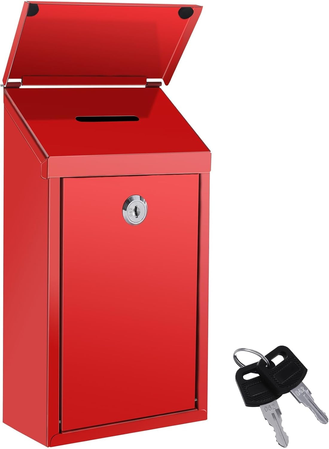 Metal Donation Box Locking Suggestion Box with Slot and Lock with Key ...