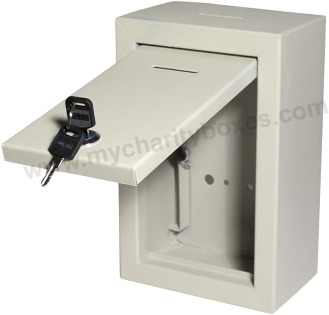 Metal Donation Charity Collection Box Secure Heavy duty Durable steel ...